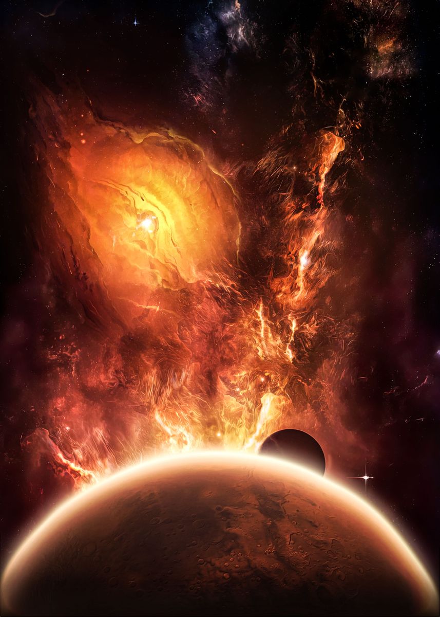 'Planet Space Explosion' Poster by George Sorin | Displate