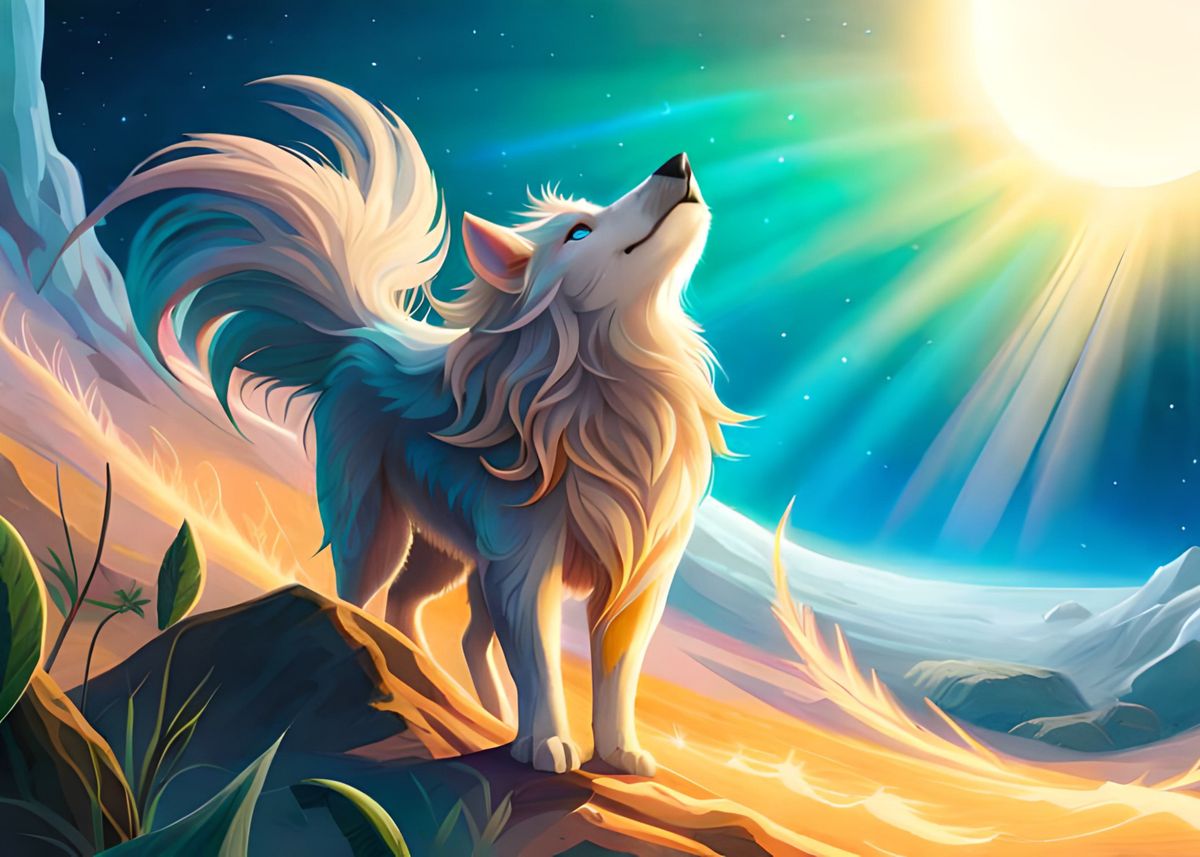 'Fantasy wolf' Poster by Below Horizon | Displate