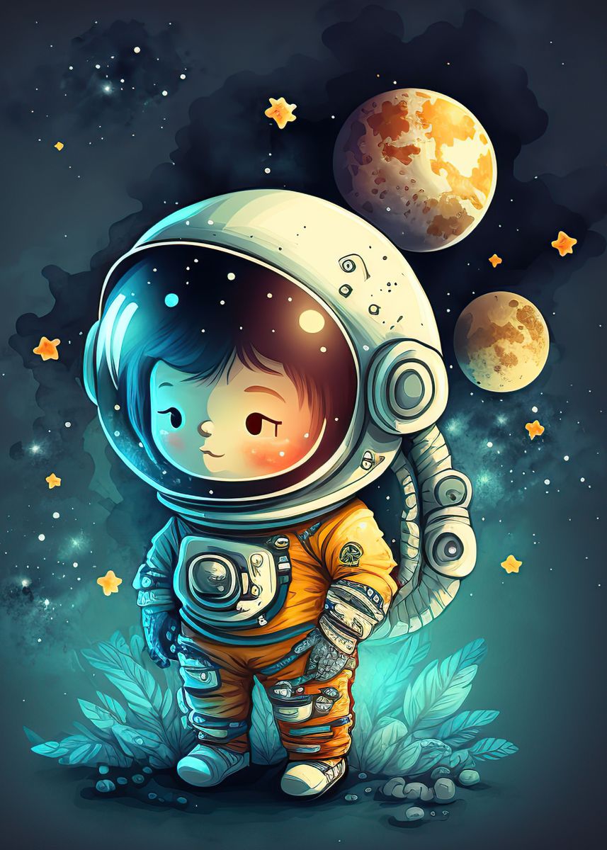 'Astronaut cute ' Poster, picture, metal print, paint by Ahmet Thorpe ...