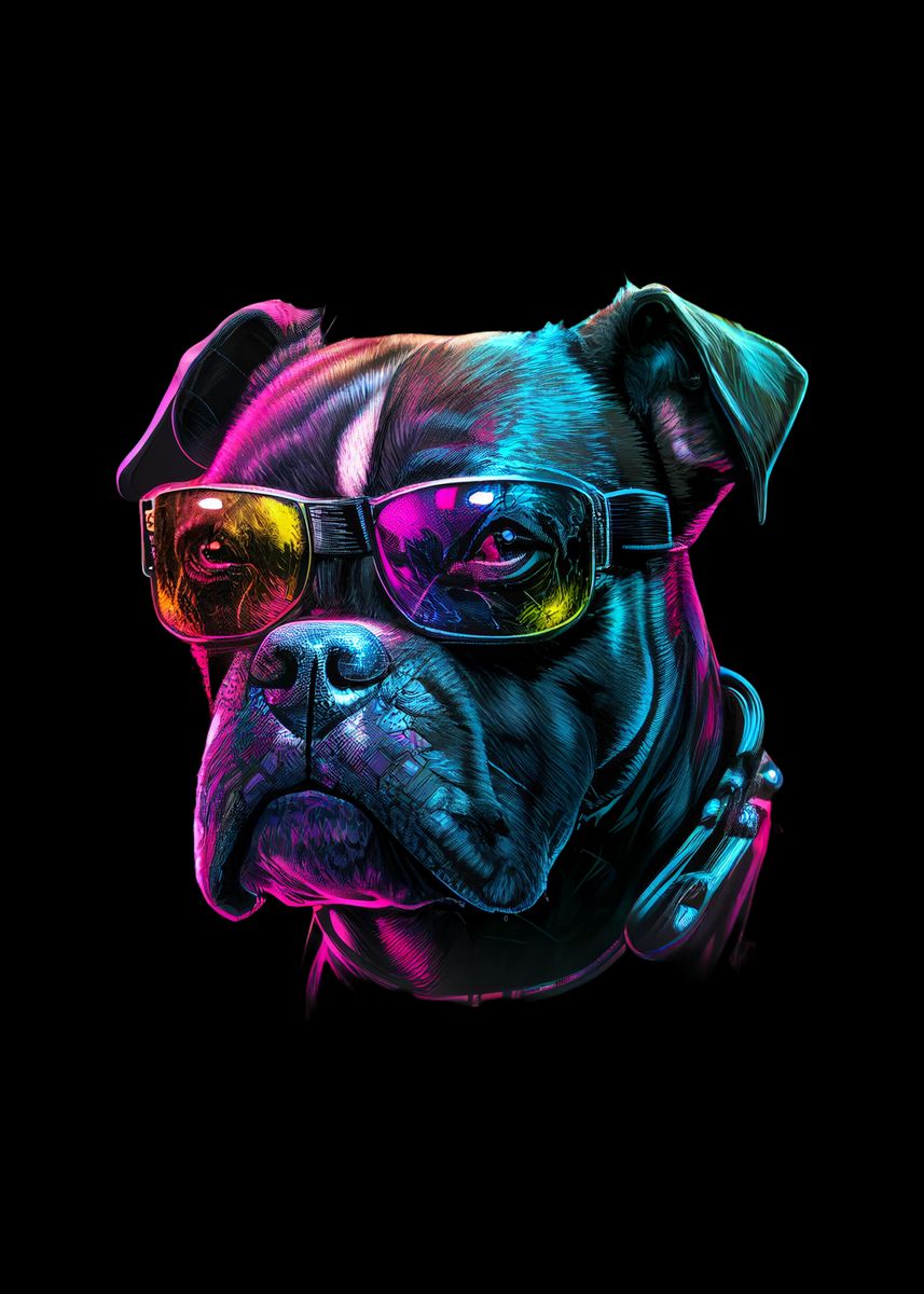 'Boxer dog' Poster, picture, metal print, paint by Media Editing | Displate