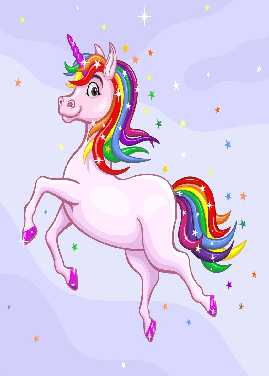 'Unicorn' Poster, picture, metal print, paint by Nice Pictures | Displate