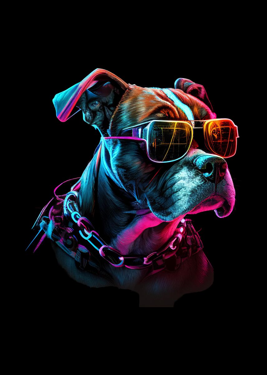'Boxer dog' Poster, picture, metal print, paint by Media Editing | Displate