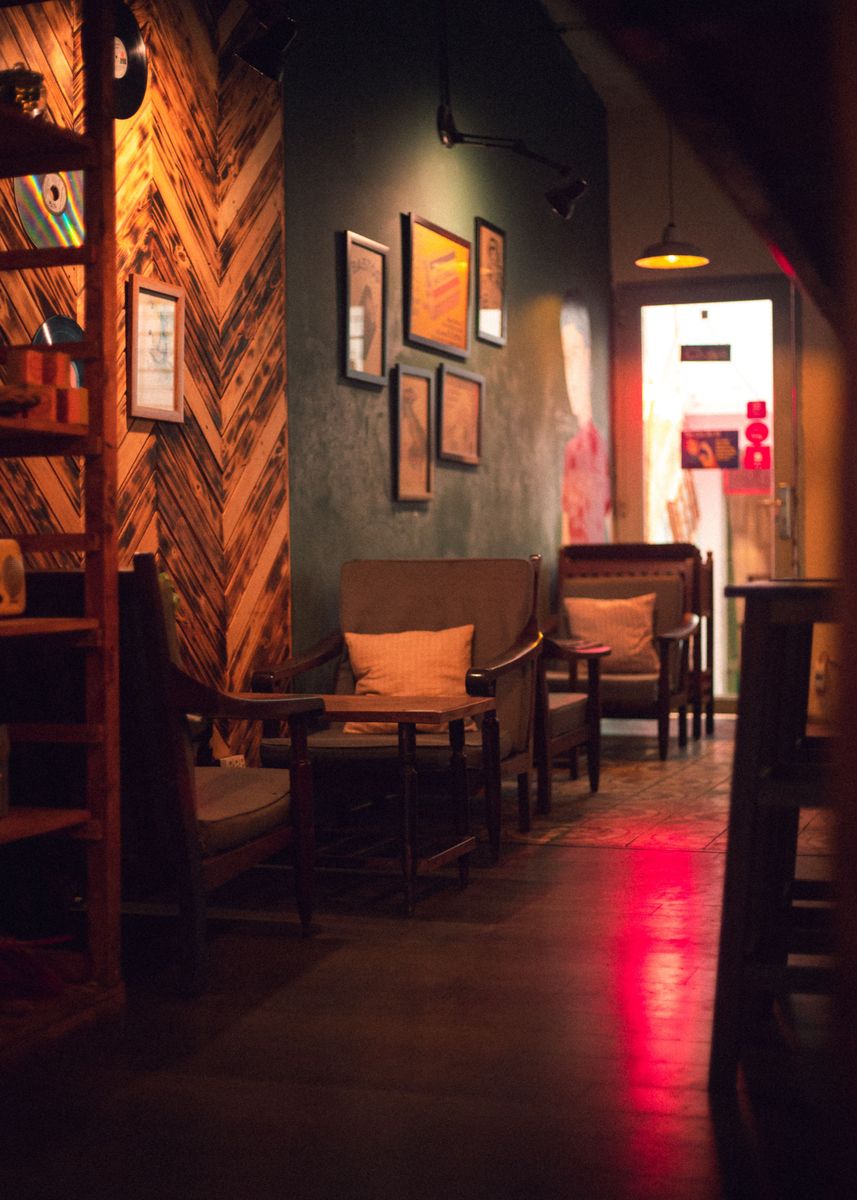 'Lively Bar Scene' Poster, picture, metal print, paint by Color My Wall ...