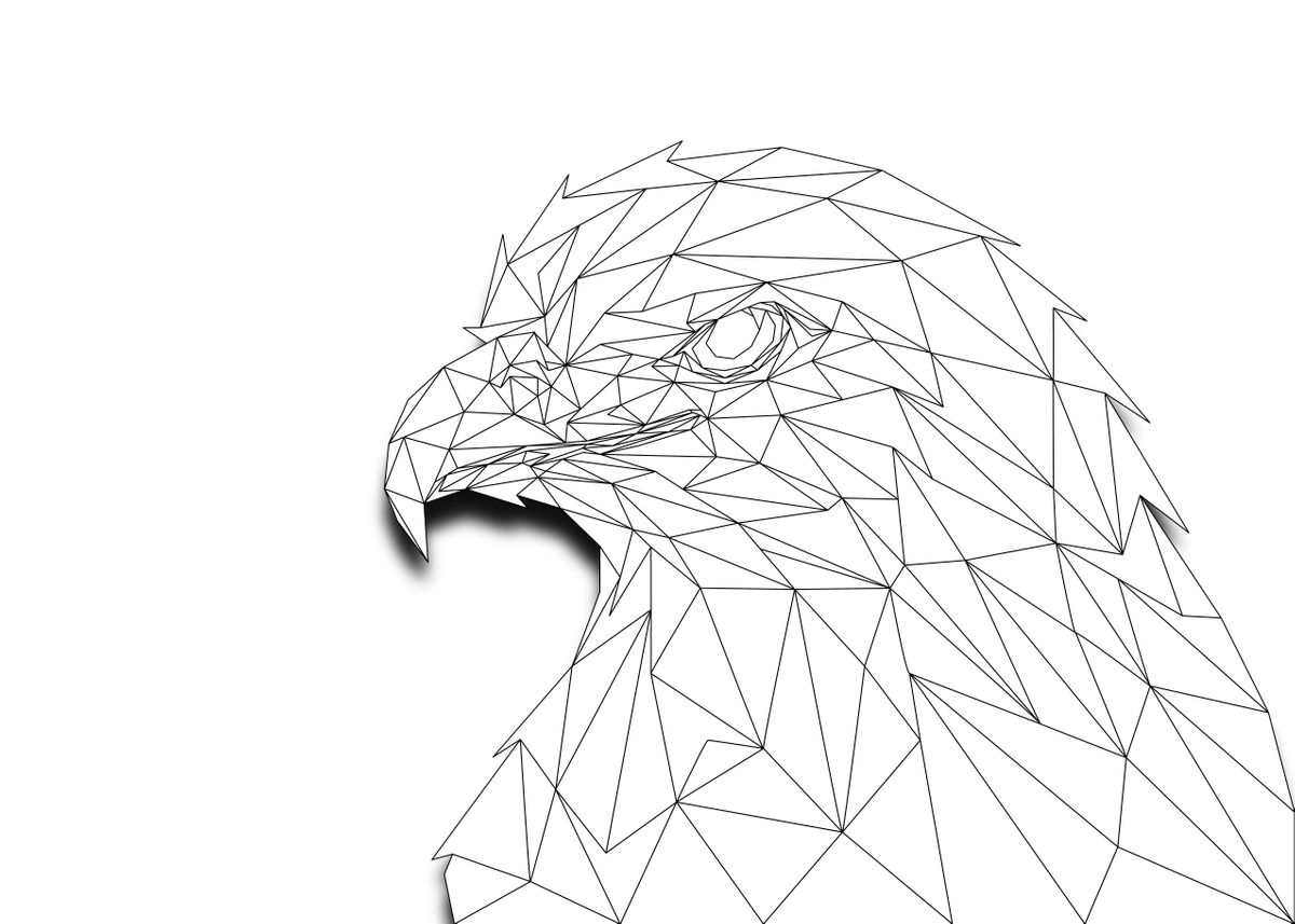 'Eagle Lowpoly Wireframe' Poster by Evanz Tampubolon | Displate