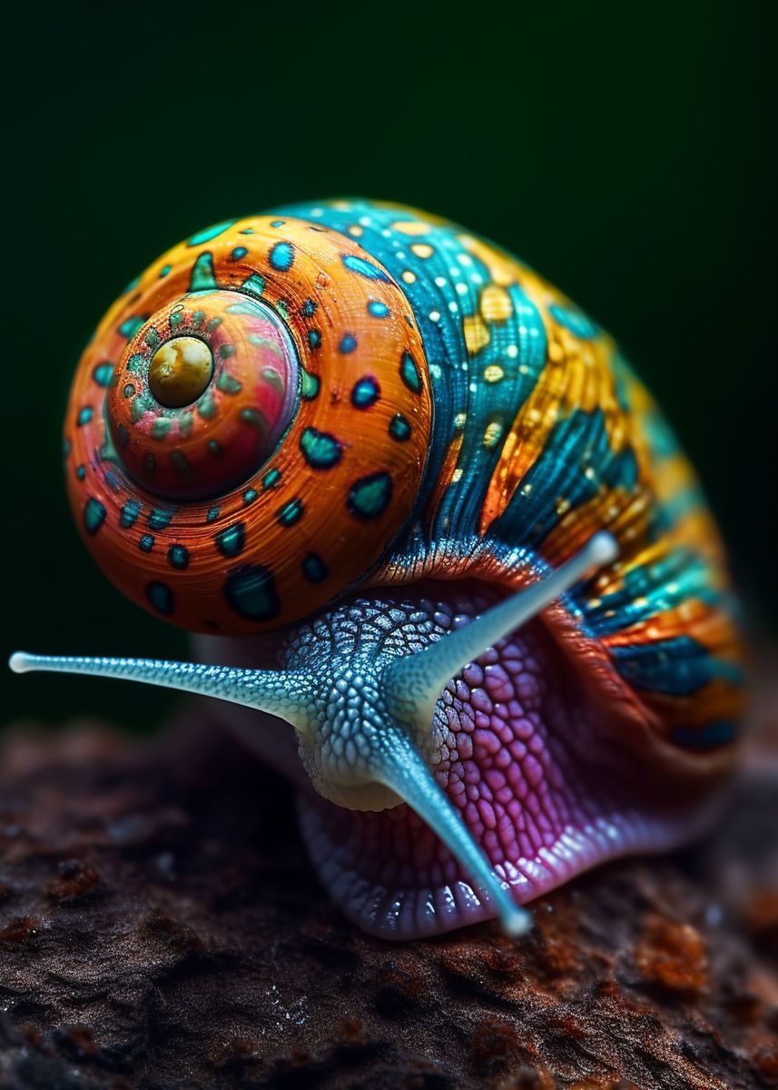 'Colorful Snail' Poster, picture, metal print, paint by HarmonicArt ...