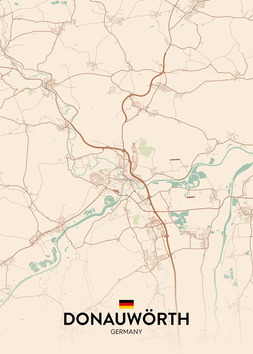 'Donauworth DE' Poster, picture, metal print, paint by IMR Designs | Displate