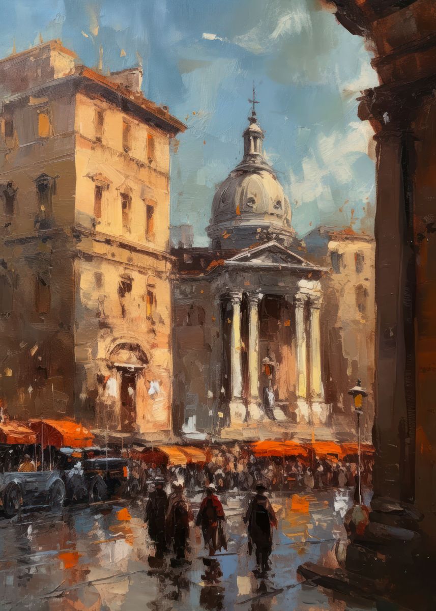 'Oil Painting of Rome' Poster, picture, metal print, paint by Usama ...