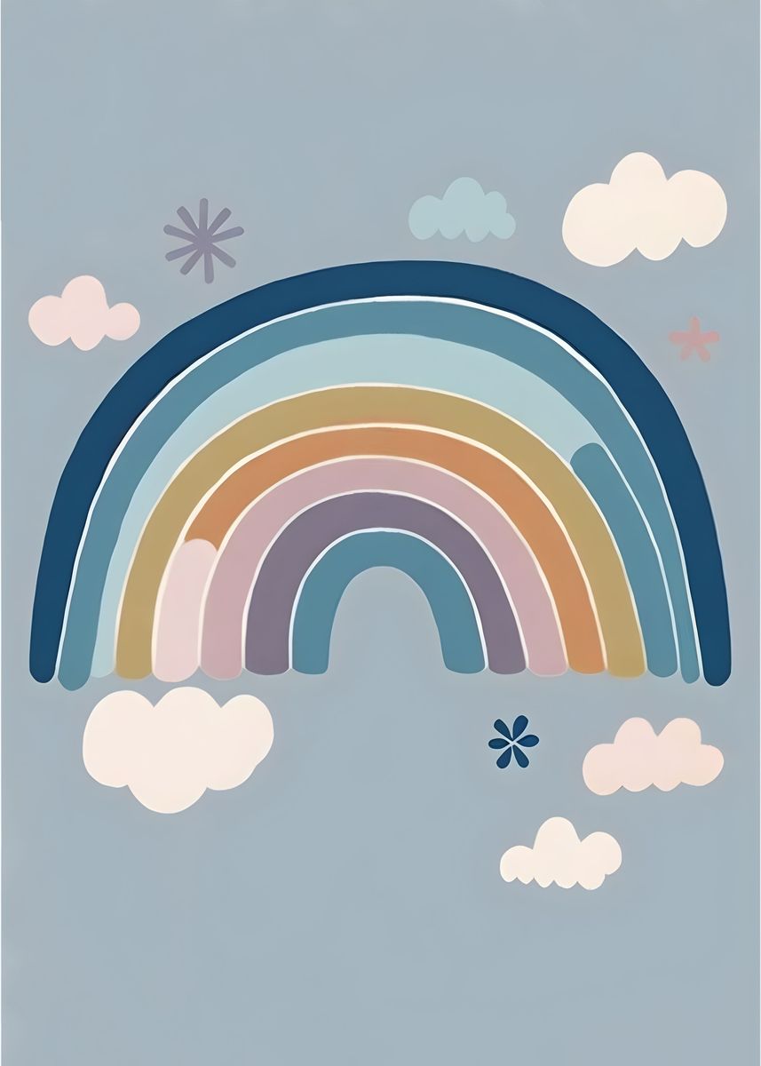 'Rainbow Blue' Poster, picture, metal print, paint by Khloi Marinoy ...