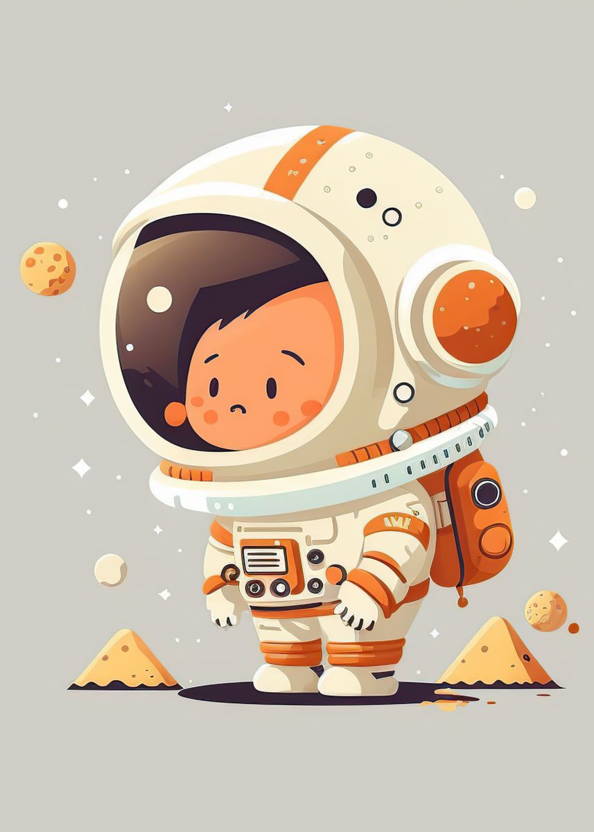'Astronaut cute ' Poster by Ahmet Thorpe | Displate