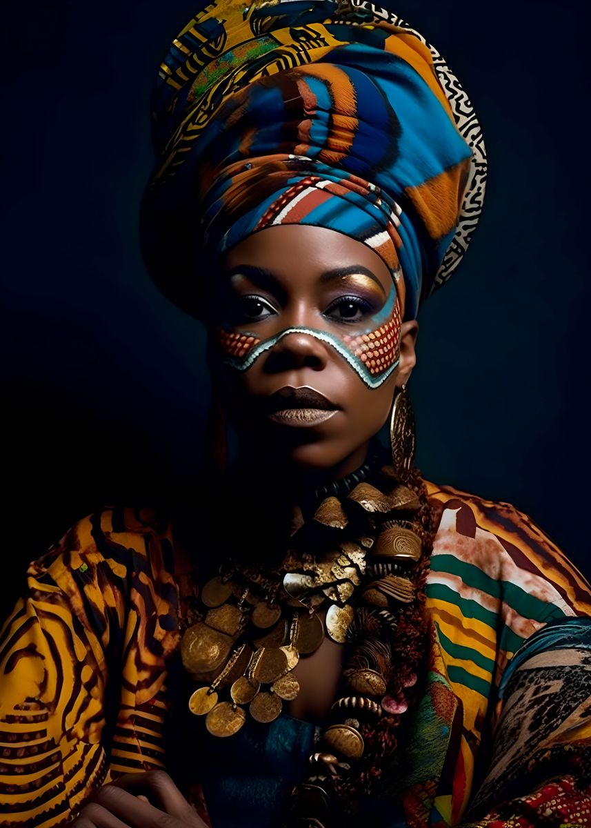 'African Queen' Poster, picture, metal print, paint by helveola | Displate