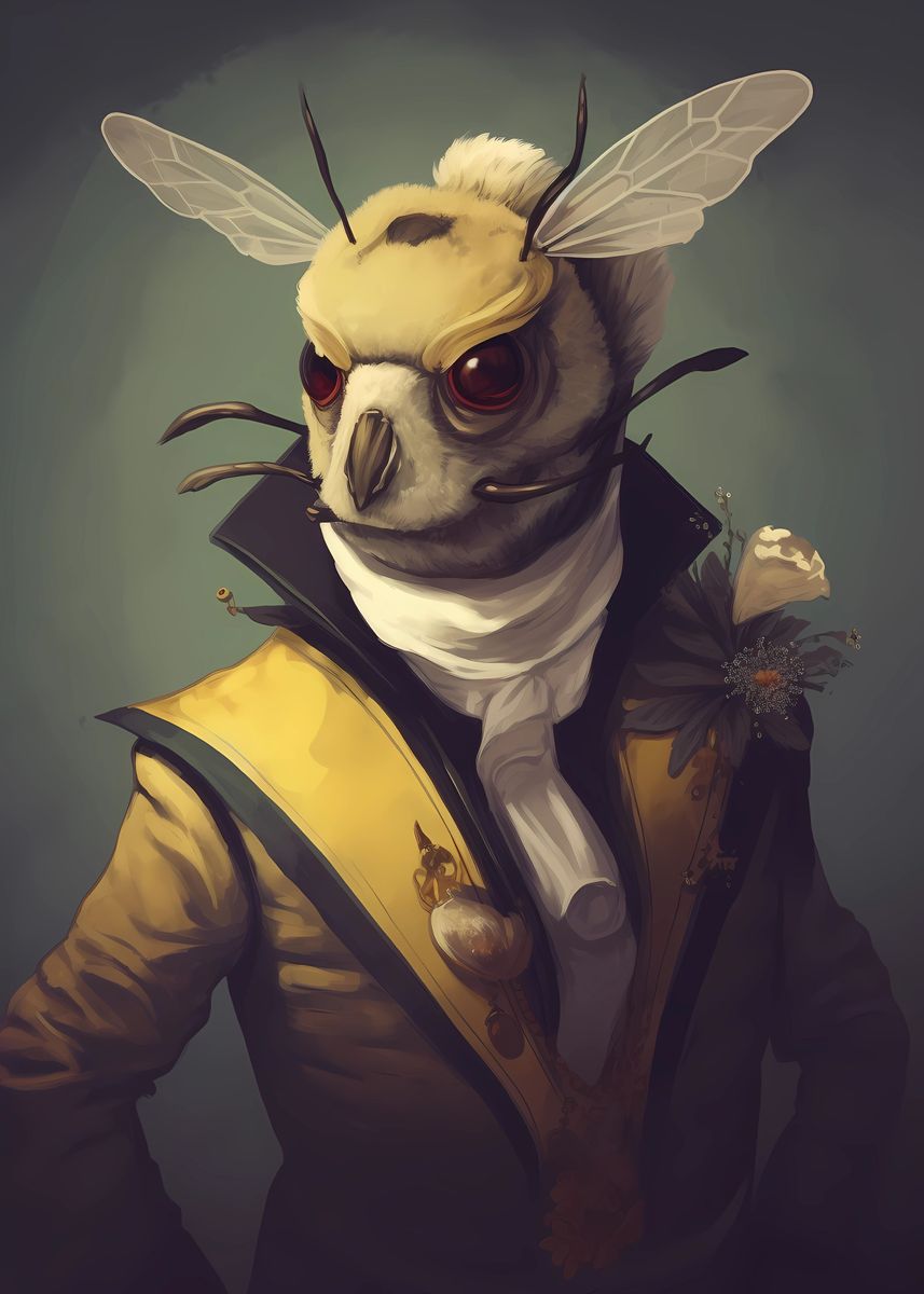 'Honey Bee Mysticism' Poster, picture, metal print, paint by Asmaa ...