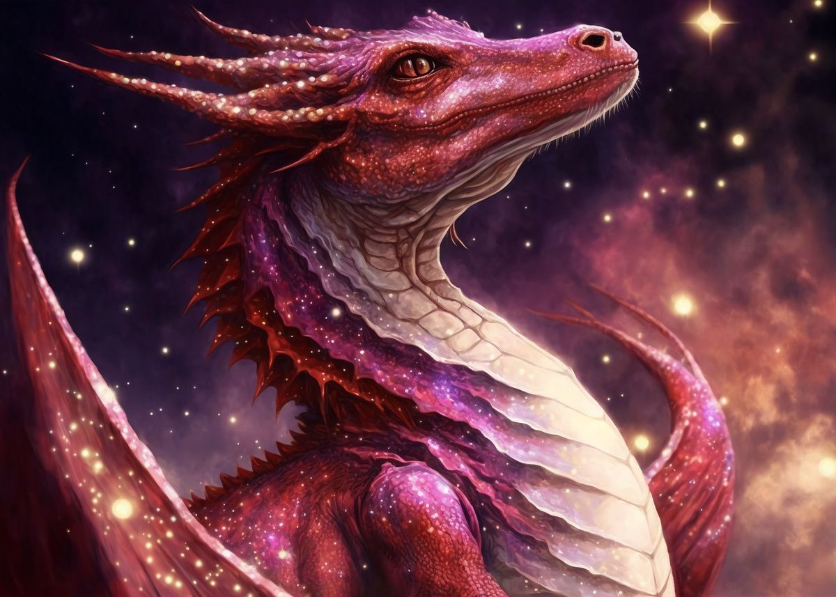 'Cosmic Space Dragon' Poster by Bailey DHeath | Displate