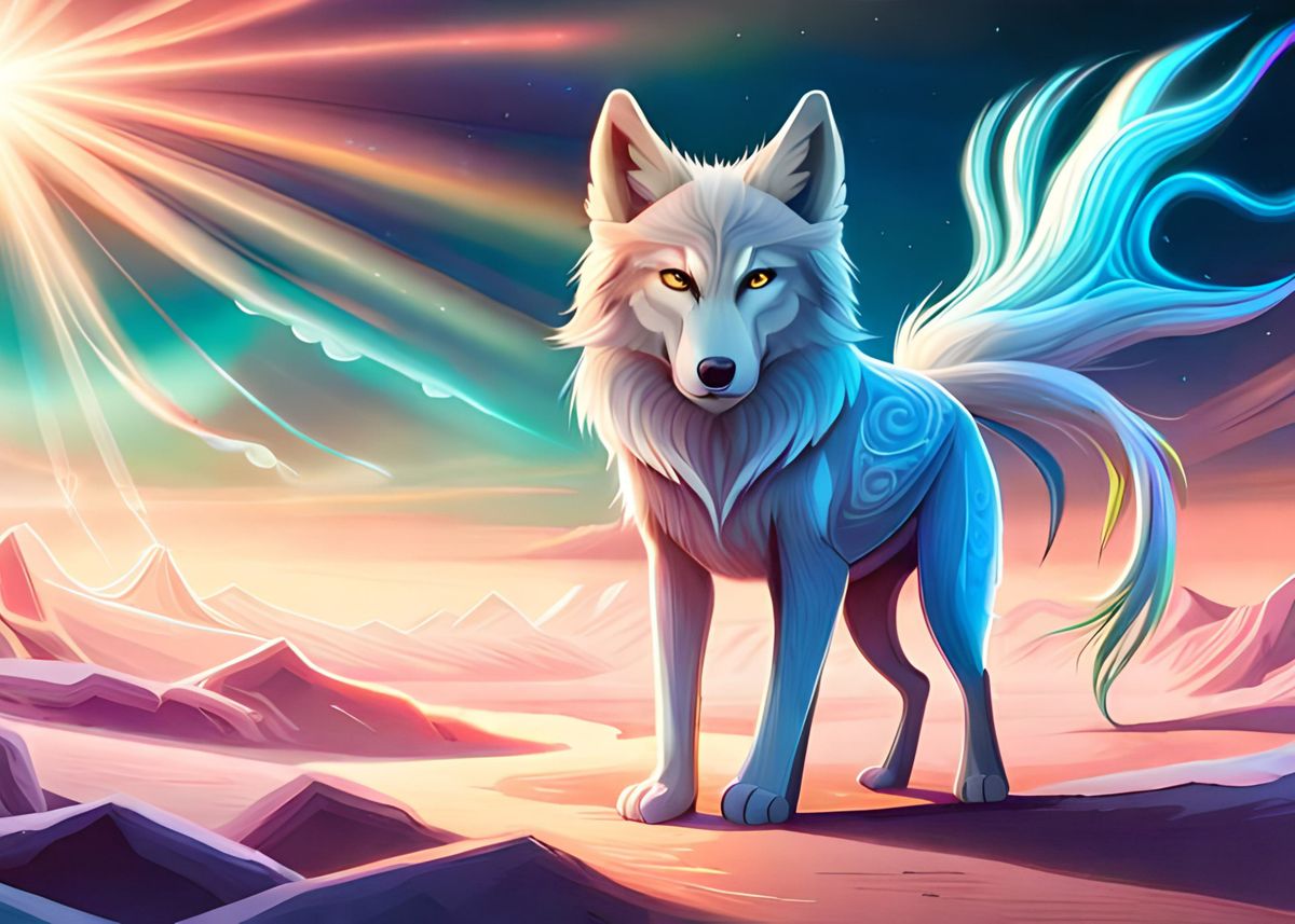 'Fantasy wolf' Poster by Below Horizon | Displate