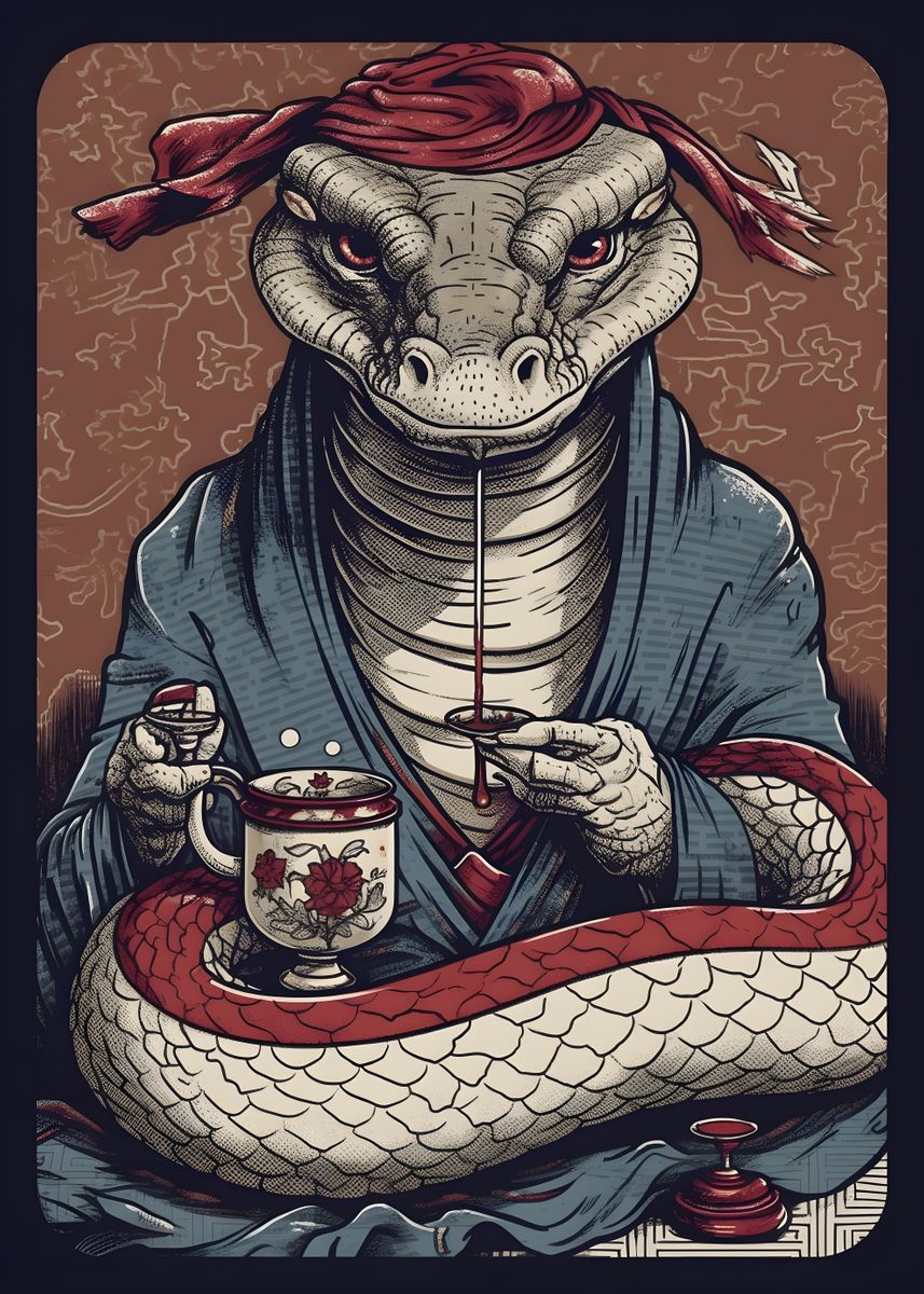 'Yokai tea ceremony 5' Poster, picture, metal print, paint by Unique ...