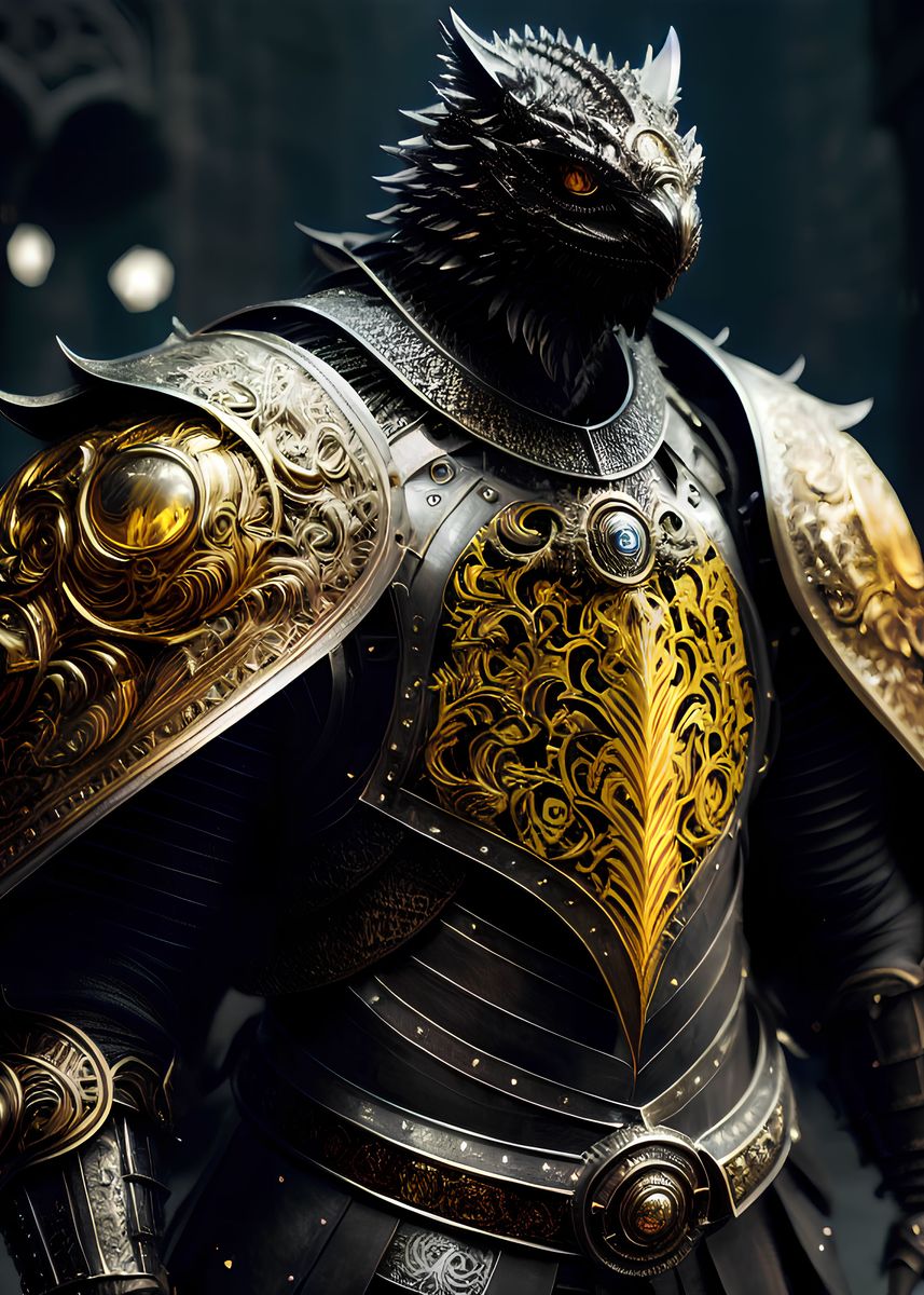 'Dragon Armour' Poster, picture, metal print, paint by Setanta | Displate