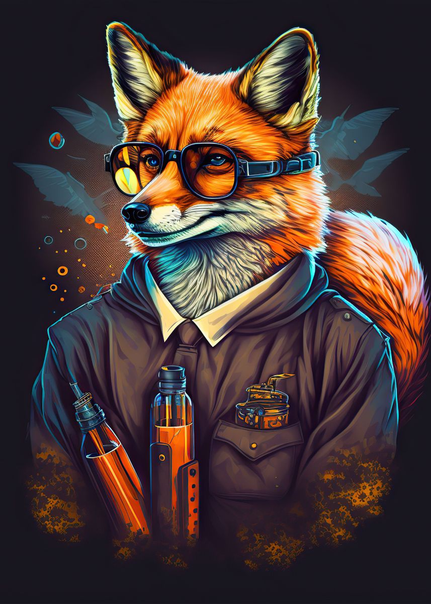 'Fox animal ' Poster, picture, metal print, paint by Atlas Mcguire ...