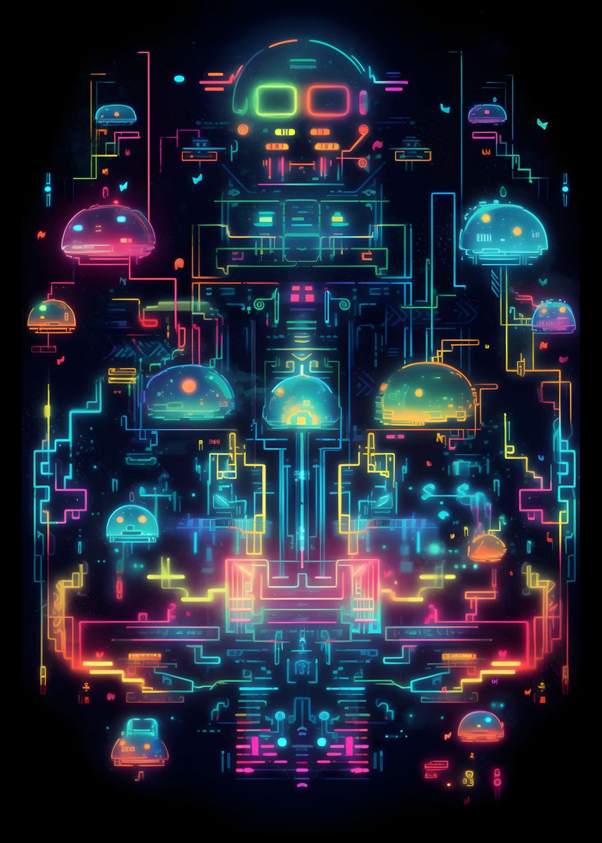 'Concept Art Retro Games' Poster, picture, metal print, paint by Color ...