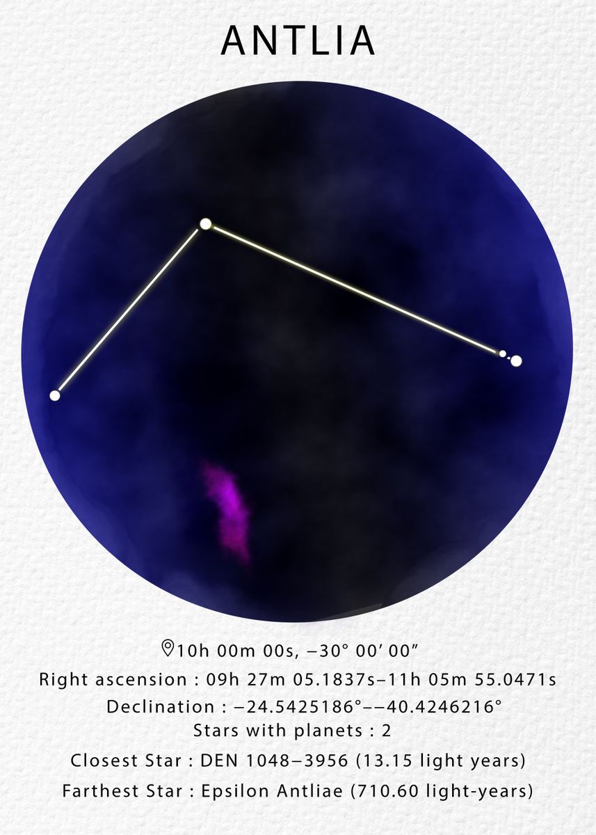 'Antila Constellation chart' Poster, picture, metal print, paint by ...