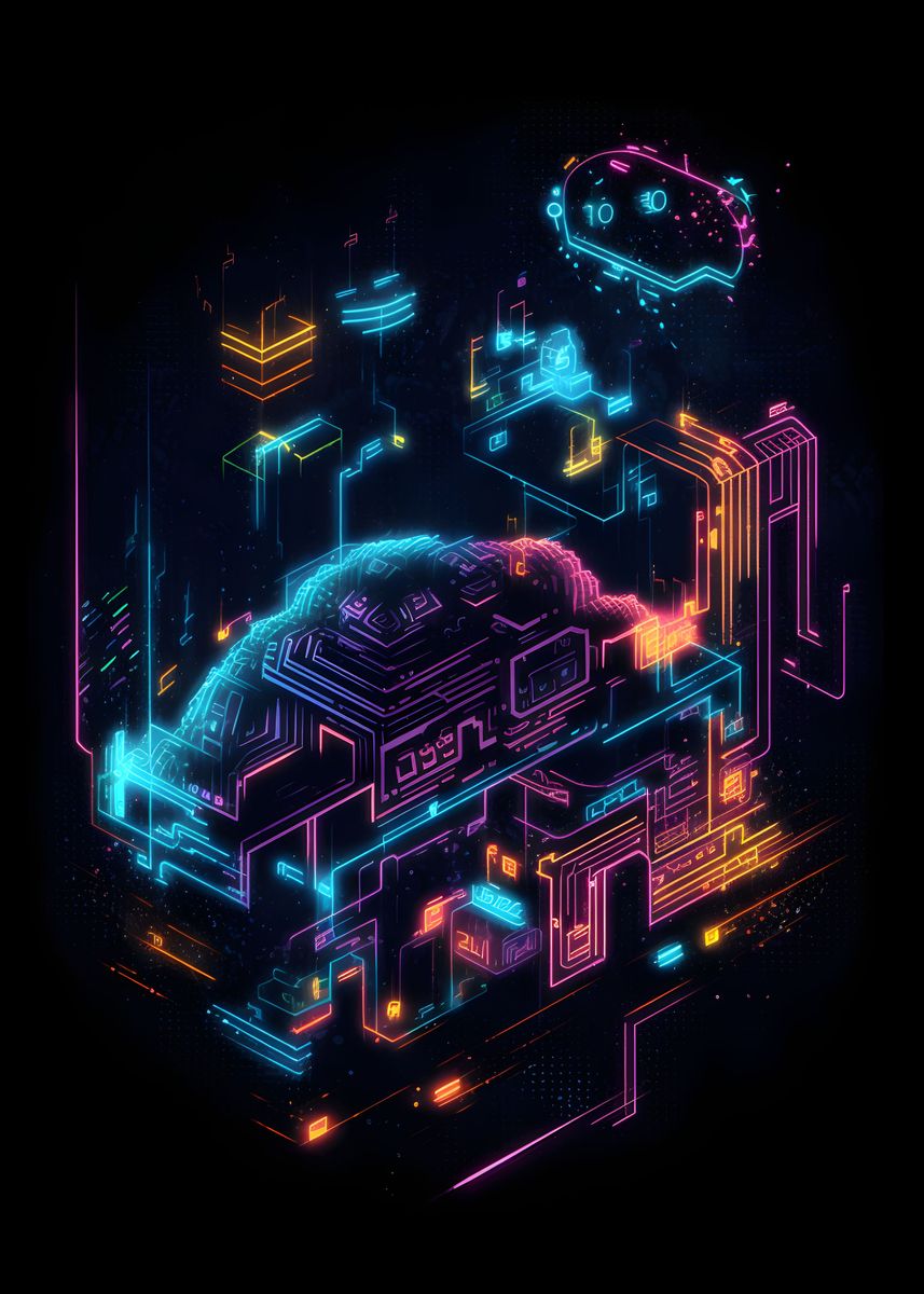 'Concept Art Retro Games' Poster, picture, metal print, paint by Color ...