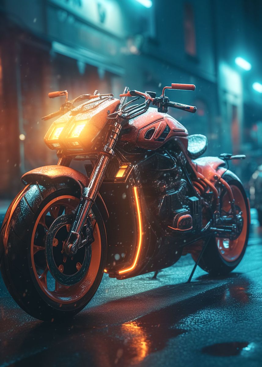 'Cyber Motorcycle' Poster by Ozan Psd | Displate