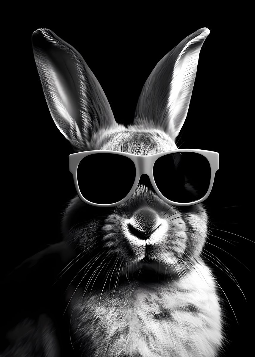 'Bunny Sunglasses' Poster, picture, metal print, paint by DecoyDesign ...