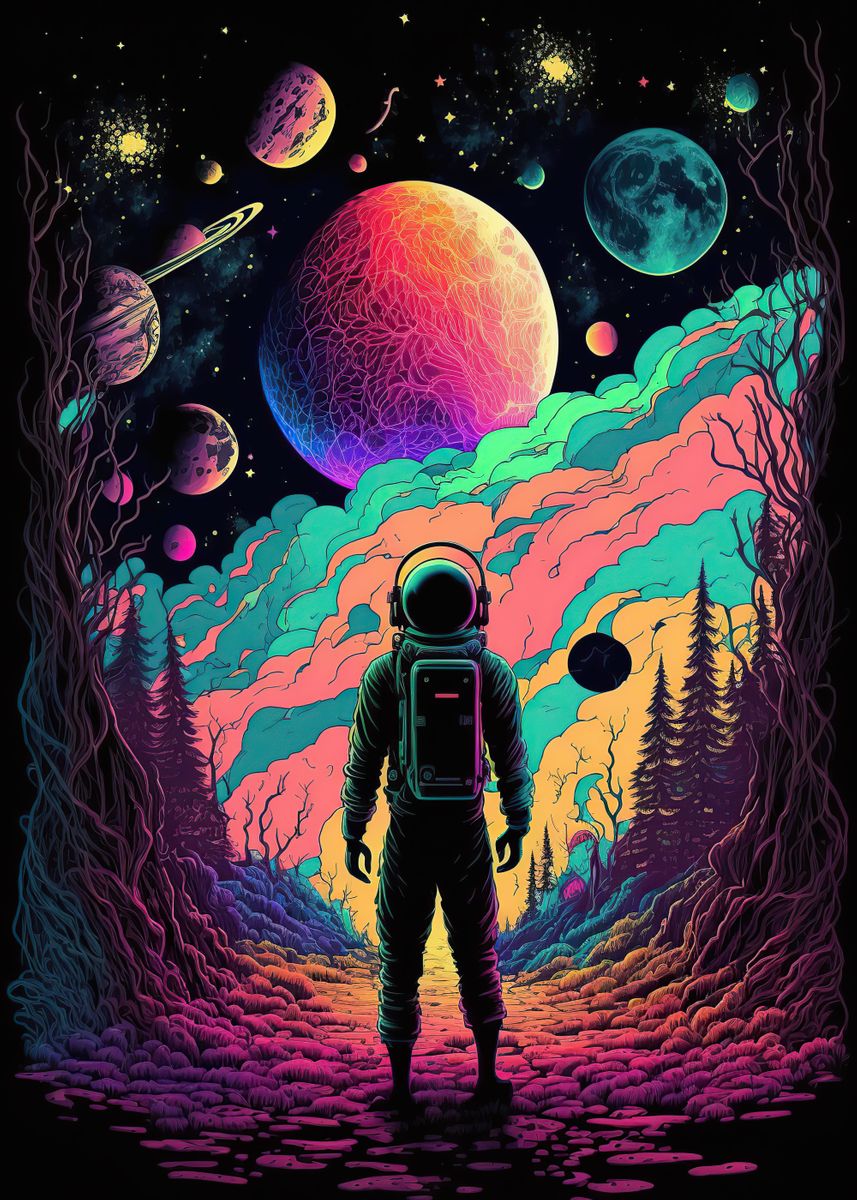 'Astronaut in space' Poster, picture, metal print, paint by Zaydan ...