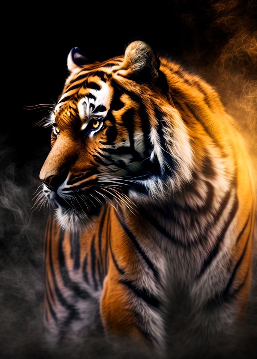 'Tiger' Poster, picture, metal print, paint by Tiker Arts | Displate