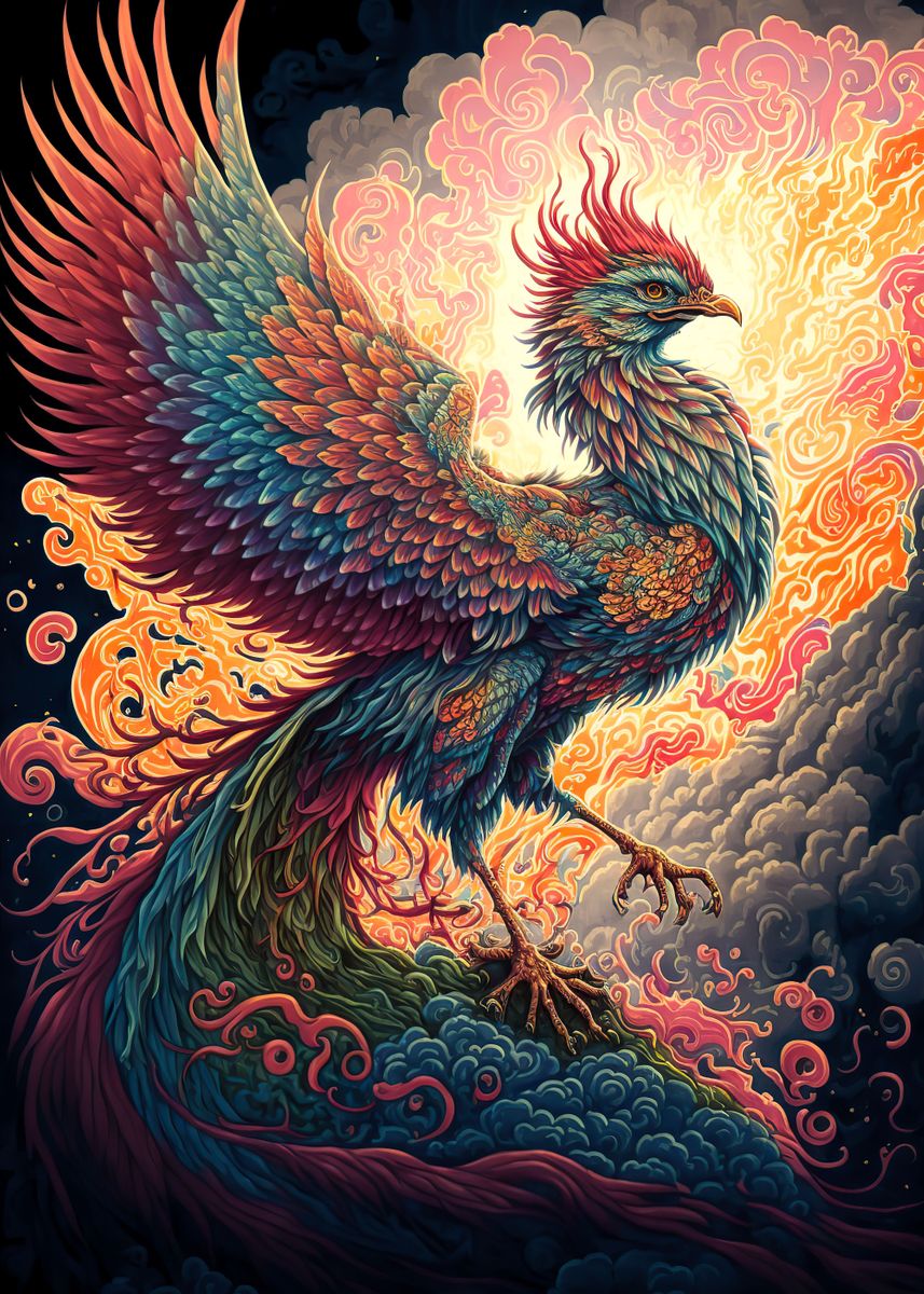 'Phoenix' Poster, picture, metal print, paint by Ellen Farrah Art ...