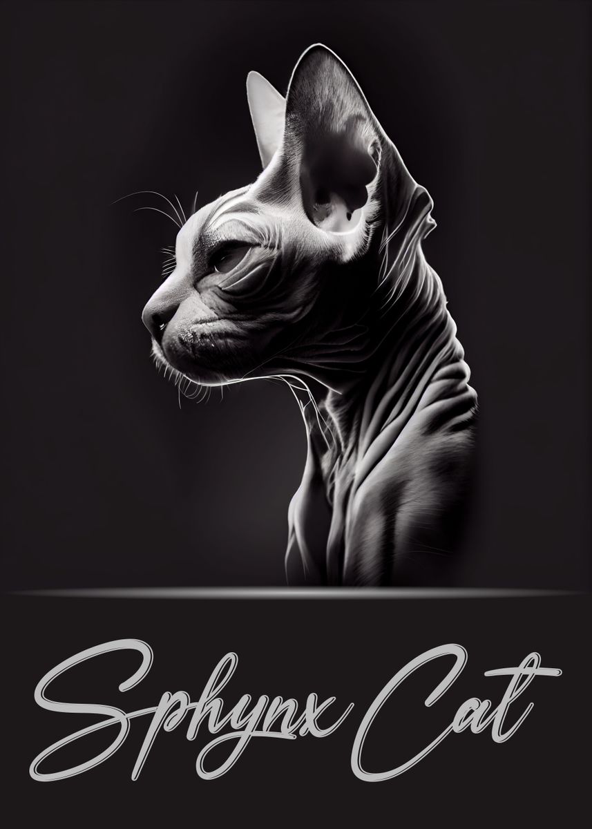 'Sphynx Cat' Poster, picture, metal print, paint by Artistic Paradigms ...
