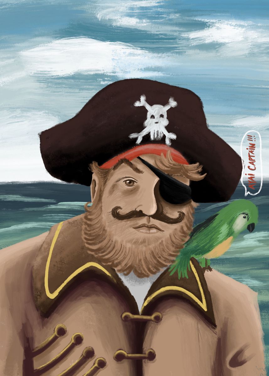 'ayai captain' Poster, picture, metal print, paint by masn | Displate