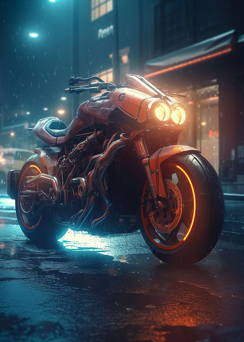 'Cyber Motorcycle' Poster, picture, metal print, paint by Ozan Psd ...