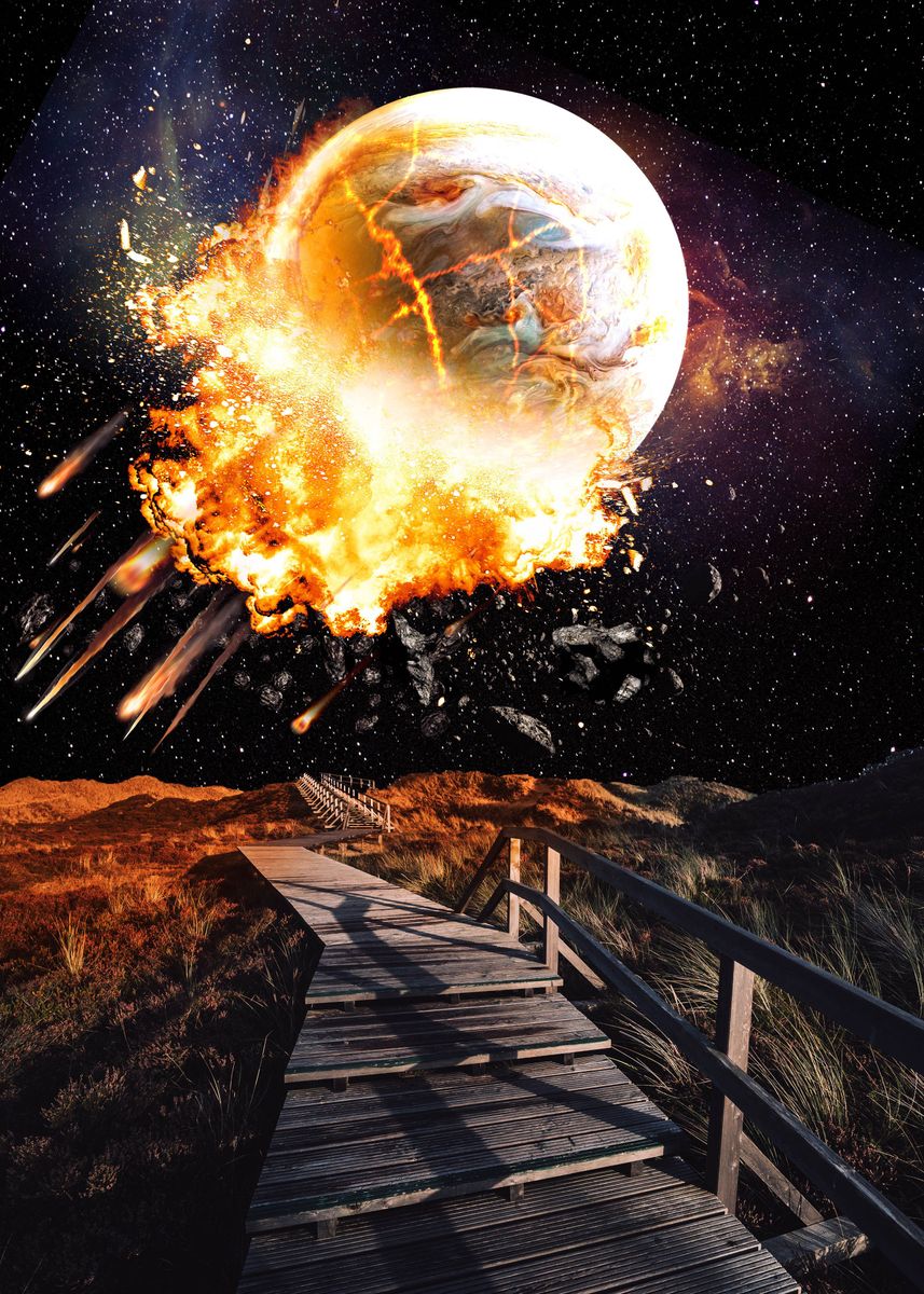 'Exploding Planet' Poster, picture, metal print, paint by Shaheen Khan ...