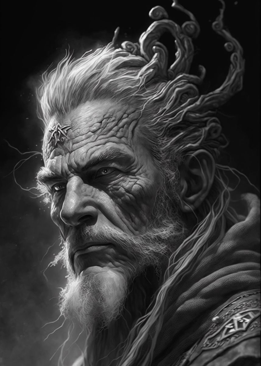 'Old Sorcerer' Poster, picture, metal print, paint by Fantasy Realm ...