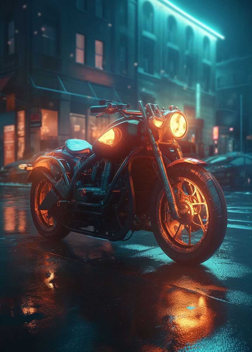 'Cyber Motorcycle' Poster, picture, metal print, paint by Ozan Psd ...