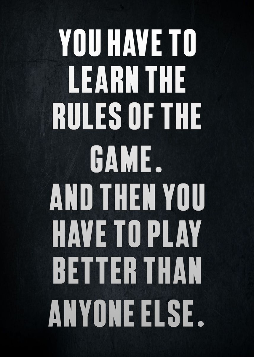 'Learn The Rules' Poster, picture, metal print, paint by REZ DESIGN ...