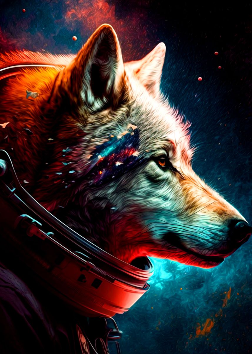 'Astronaut Wolf' Poster, picture, metal print, paint by Kante Dino ...