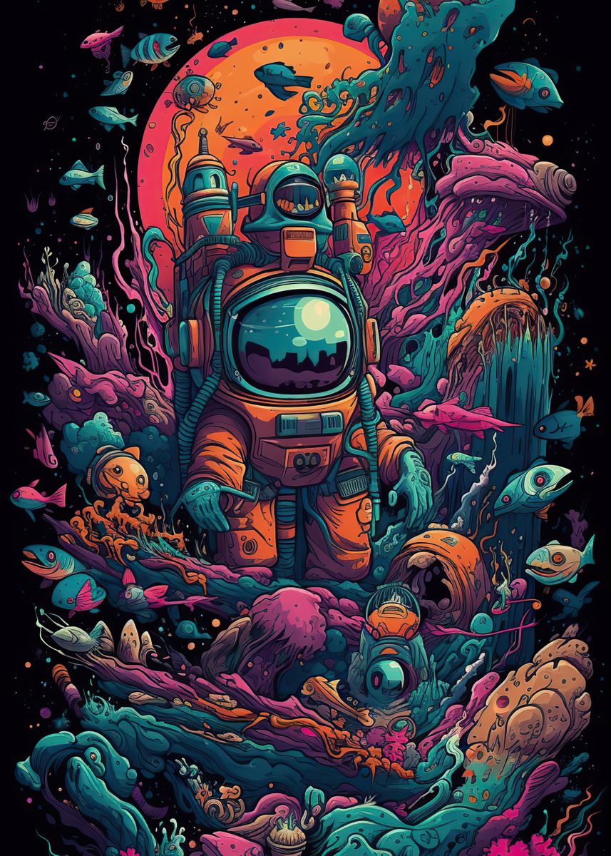 'Astronaut in space' Poster by Zaydan Mcintosh | Displate