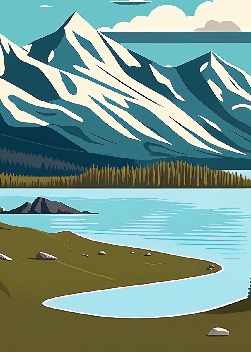 'Mountain' Poster, picture, metal print, paint by G Design | Displate