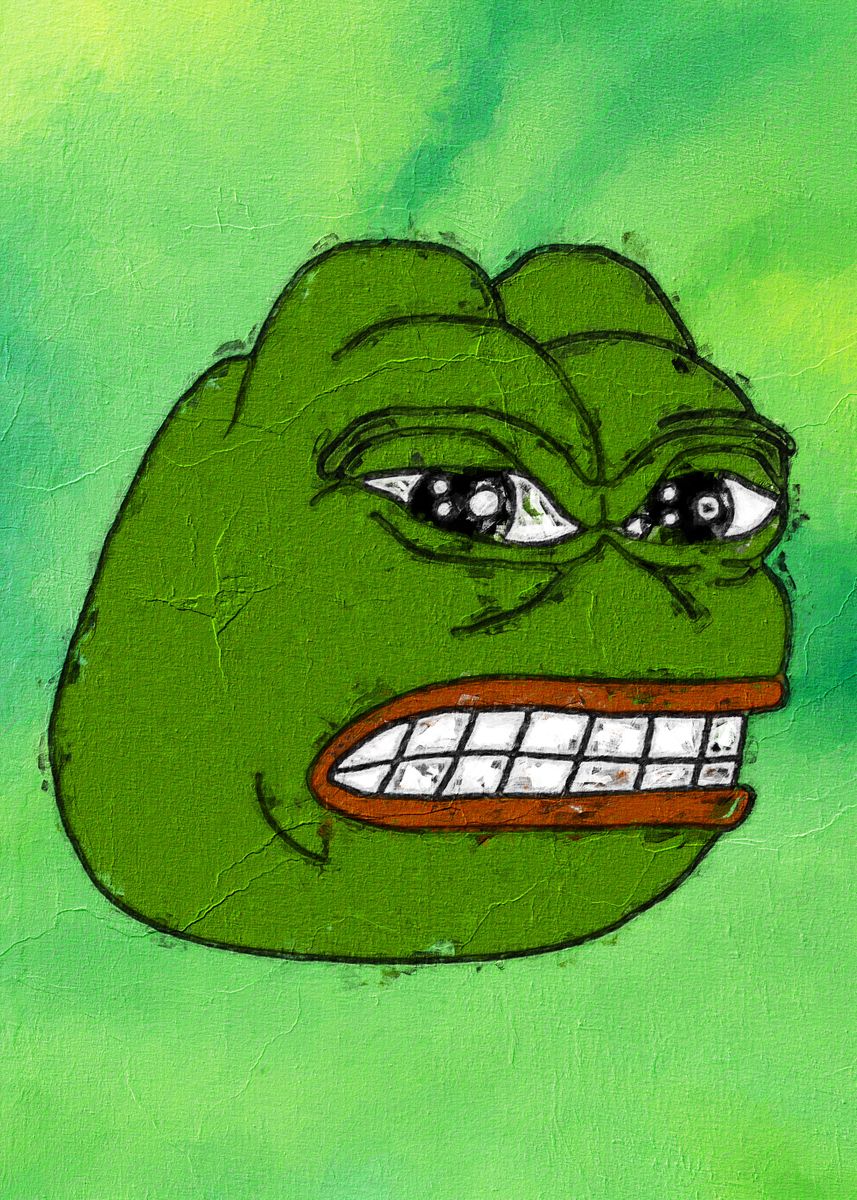 'Pepe the frog' Poster, picture, metal print, paint by Meme Daily ...