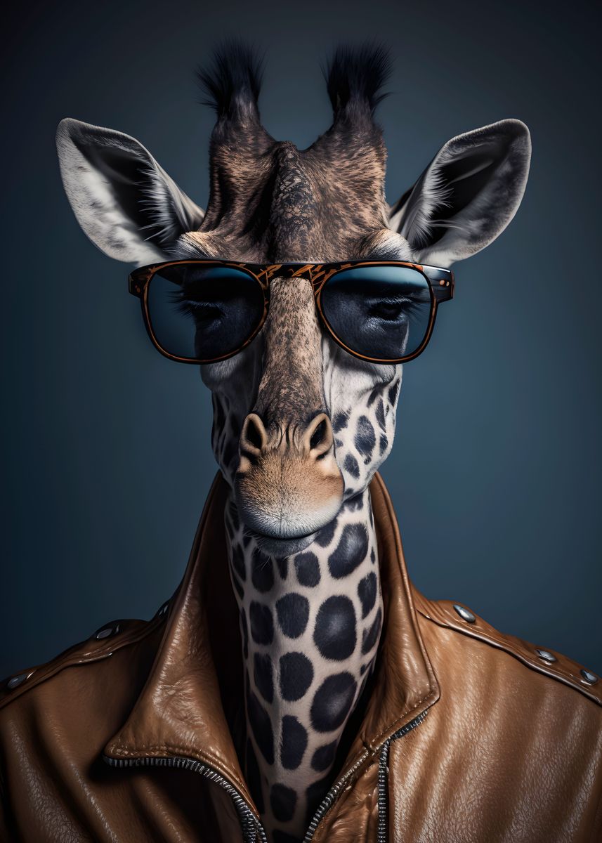 'cool Giraffe modern ' Poster, picture, metal print, paint by mk studio ...
