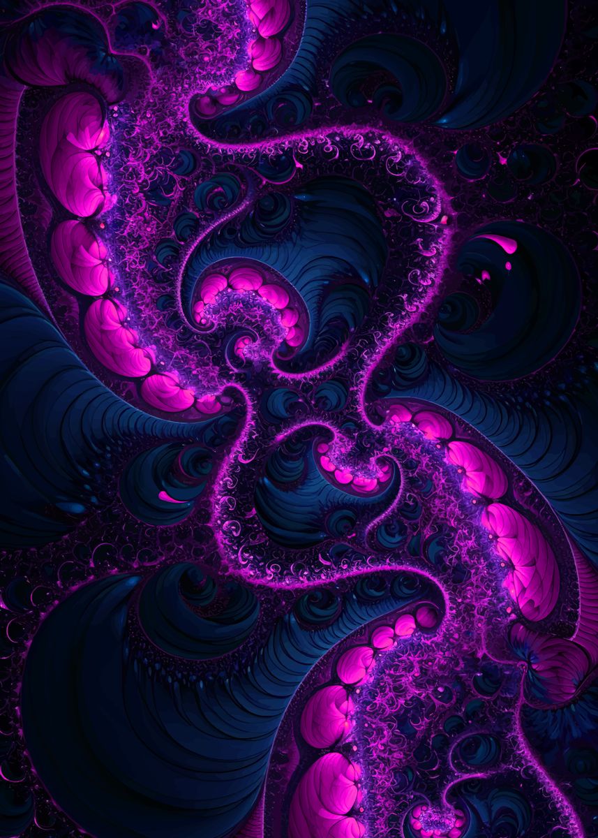 'Acid Fractal' Poster, picture, metal print, paint by The Fire | Displate