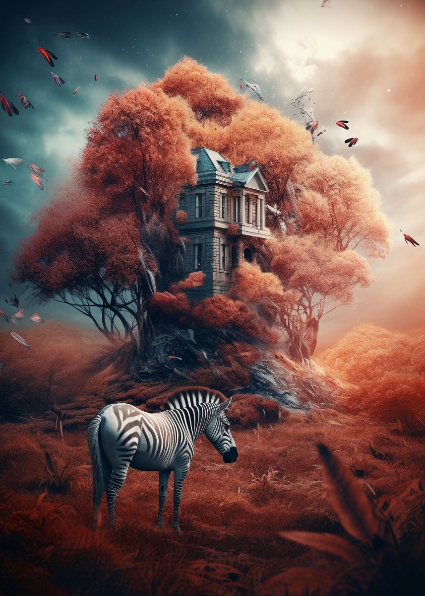 'Surreal Zebra' Poster, picture, metal print, paint by Fantasy Realm ...