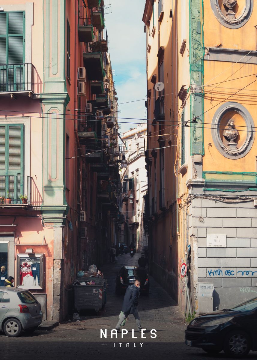 'Naples ' Poster, picture, metal print, paint by Famous City | Displate