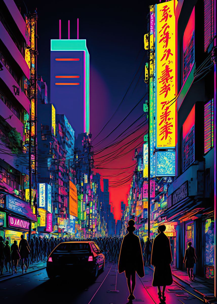 'Tokyo neon ' Poster, picture, metal print, paint by Anime Poster ...