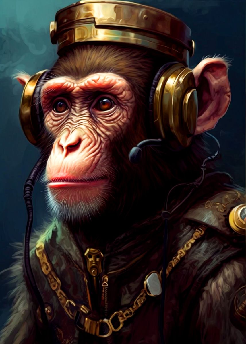 'Monkey' Poster, picture, metal print, paint by Sbastien Mahieuxe ...