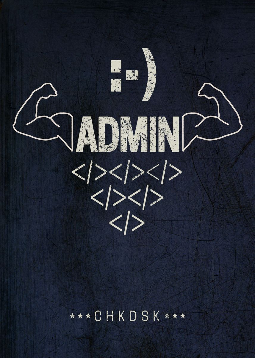 'Admin Retro Administrator' Poster, picture, metal print, paint by Nils ...
