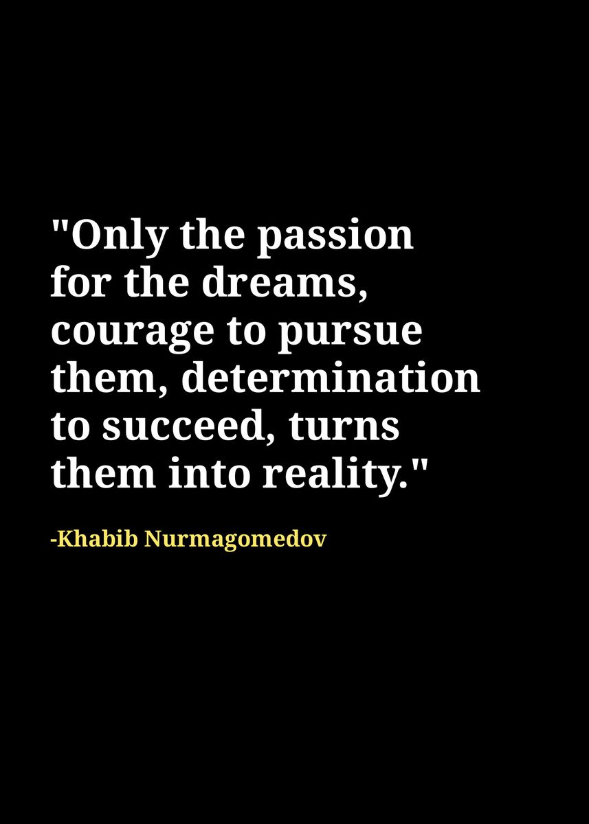 'Khabib Nurmagomedov quotes' Poster, picture, metal print, paint by pus ...