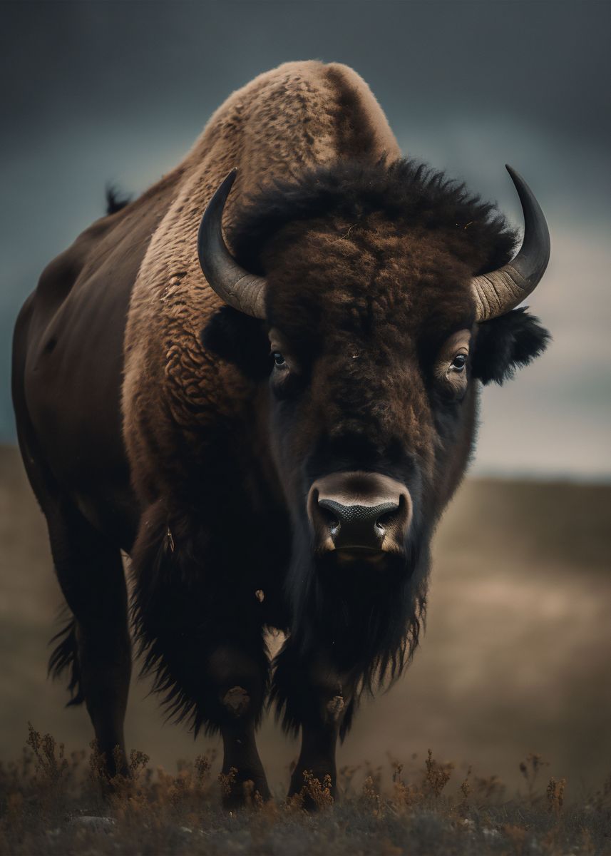 'Grazing Bison' Poster, picture, metal print, paint by Zooscape ...