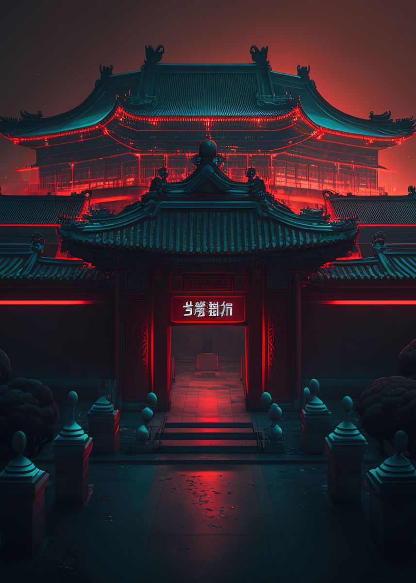 'Japanese lanscape' Poster by newton russell | Displate