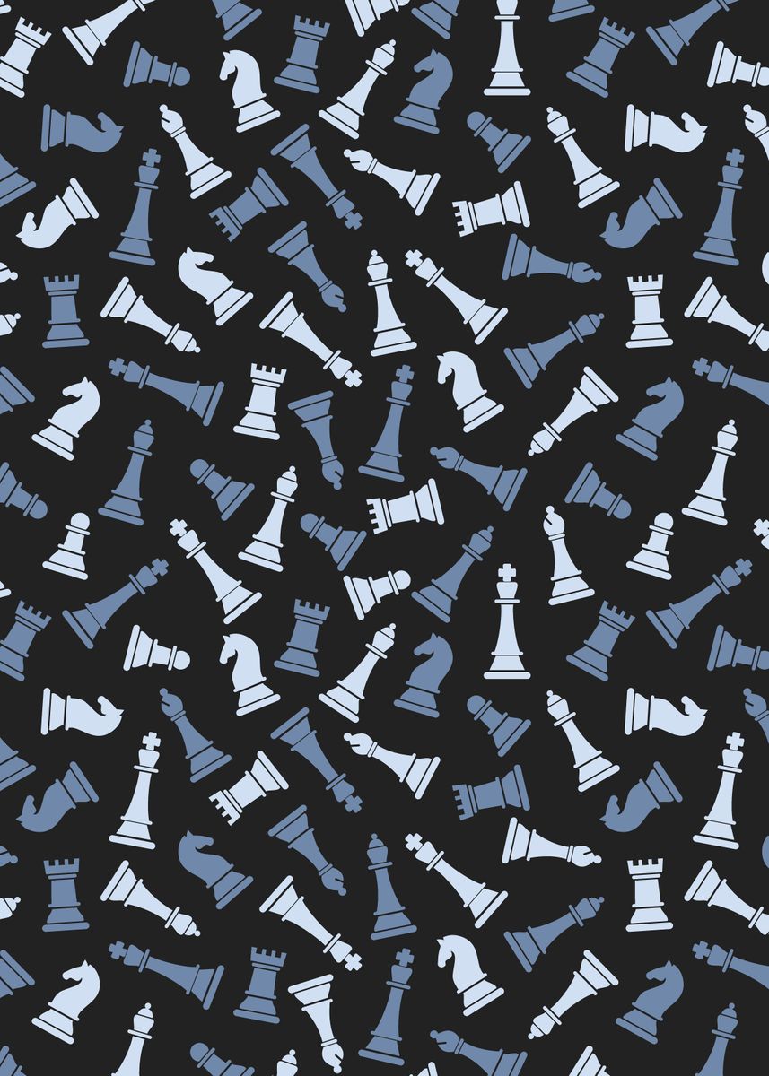 'Chess Pattern Board Game' Poster, picture, metal print, paint by ...